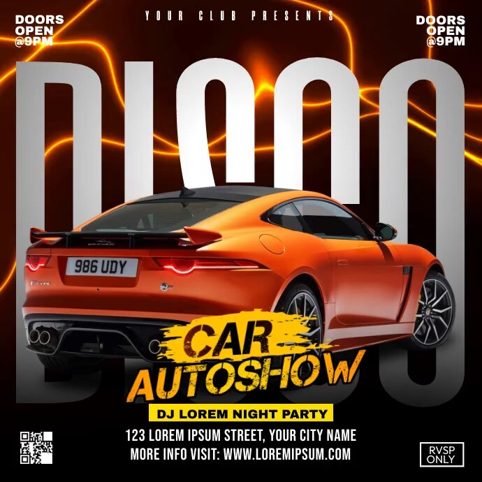 Disco Auto show Template | PosterMyWall