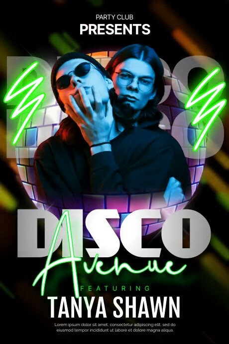 Modèle Disco Avenue Party Ads | PosterMyWall
