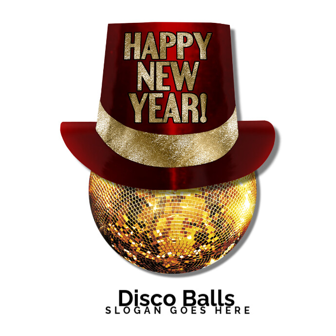 Plantilla de Disco Ball New Year Party Logo | PosterMyWall