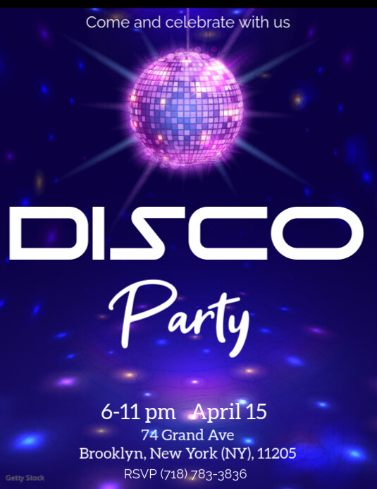 Disco ball party invitation Template | PosterMyWall