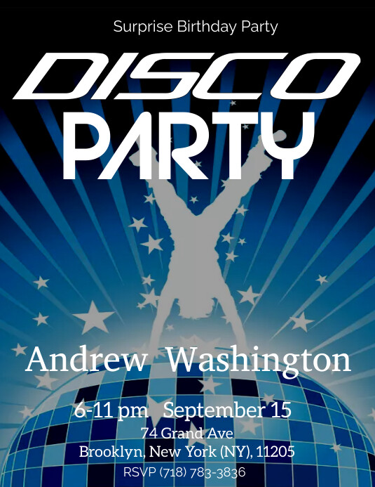 Modèle Disco ball party invitation | PosterMyWall