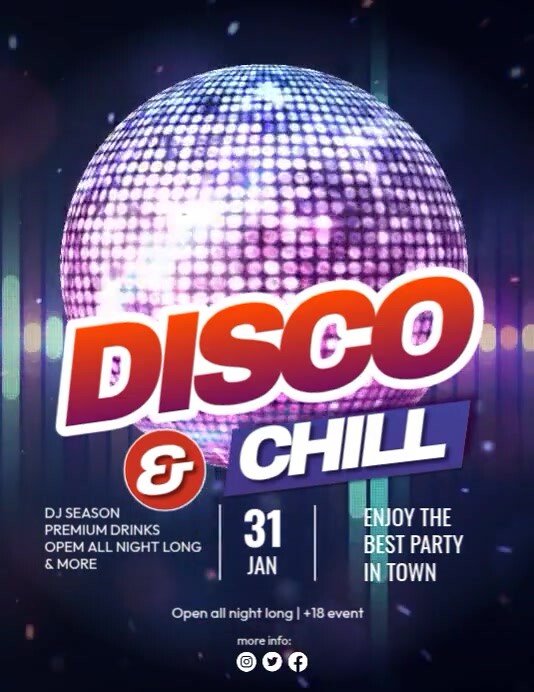 Disco Chill Party Video Template | PosterMyWall