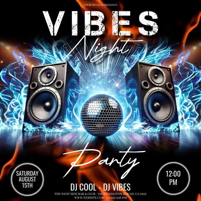 DISCO DANCE PARTY NIGHT AD Template | PosterMyWall