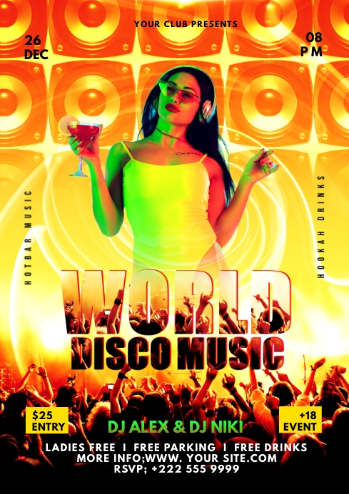 DISCO MUSIC Template | PosterMyWall