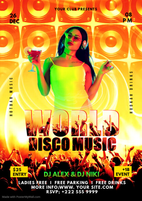 DISCO MUSIC Template | PosterMyWall