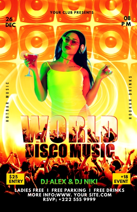 DISCO MUSIC Template | PosterMyWall