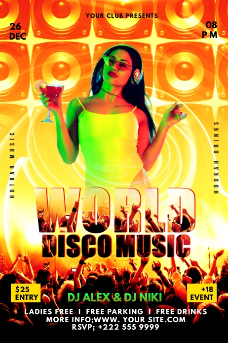 DISCO MUSIC Template | PosterMyWall