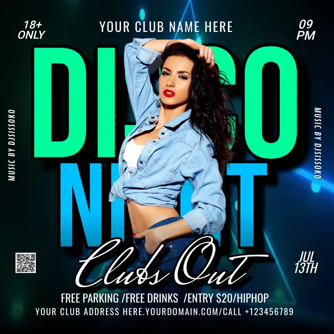 DISCO NIGHT (1) Template | PosterMyWall