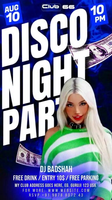 Disco night dj remix Party Social Media Ads Template | PosterMyWall