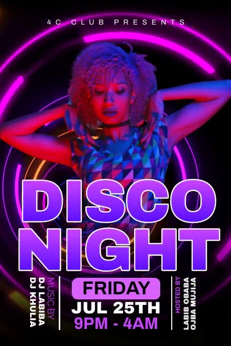 Disco Night Friday Template | PosterMyWall