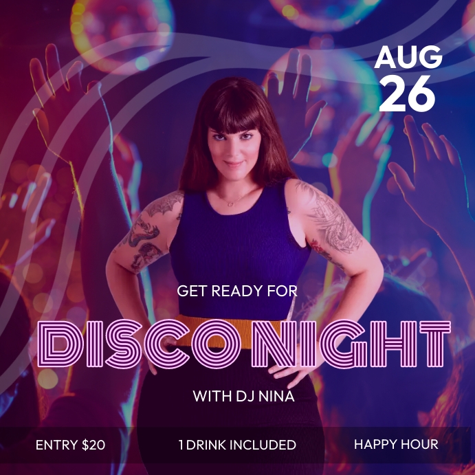 Plantilla de Disco night instagram post template | PosterMyWall