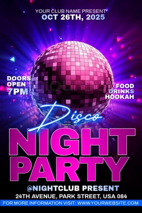 Disco Night Party Template | PosterMyWall