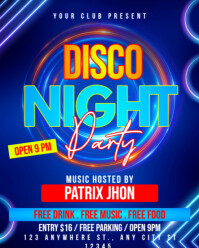 Disco music party post Template | PosterMyWall