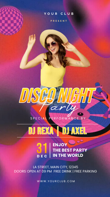 Modèle Disco Night Party Poster Flyer | PosterMyWall