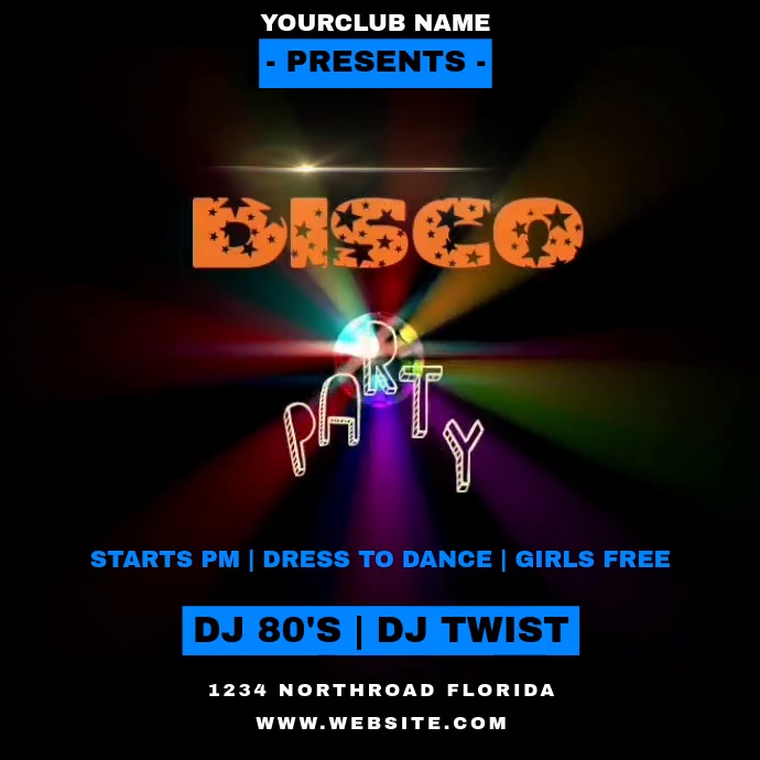 Copy of DISCO PARTY AD template | PosterMyWall