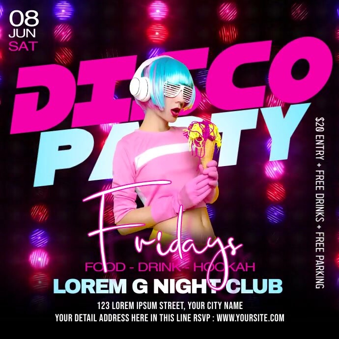 Disco Party Ads Template | PosterMyWall
