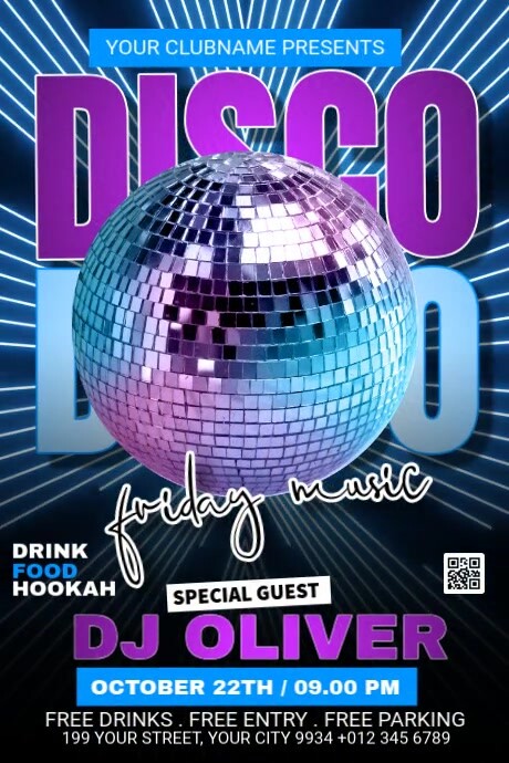 Plantilla de Disco Party Ads | PosterMyWall