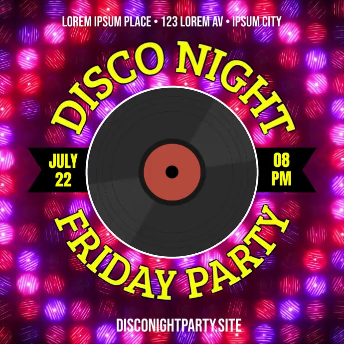 DISCO PARTY BANNER Template | PosterMyWall