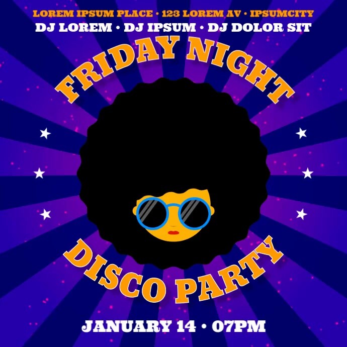 DISCO PARTY BANNER Template | PosterMyWall