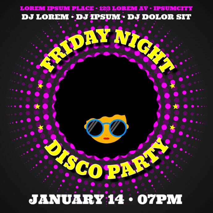 DISCO PARTY BANNER Template | PosterMyWall