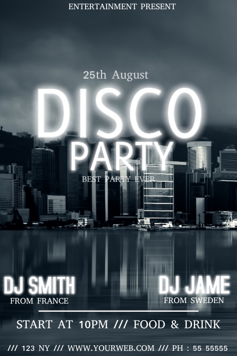 Disco party club event flyer template | PosterMyWall