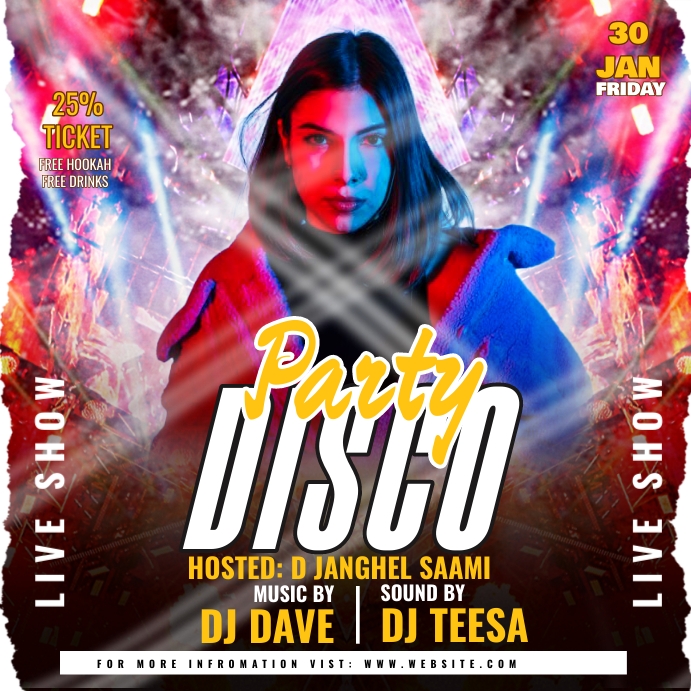 Disco Party Design Template | PosterMyWall