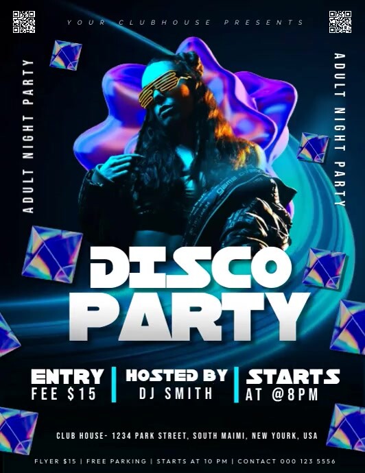 DISCO PARTY Template | PosterMyWall