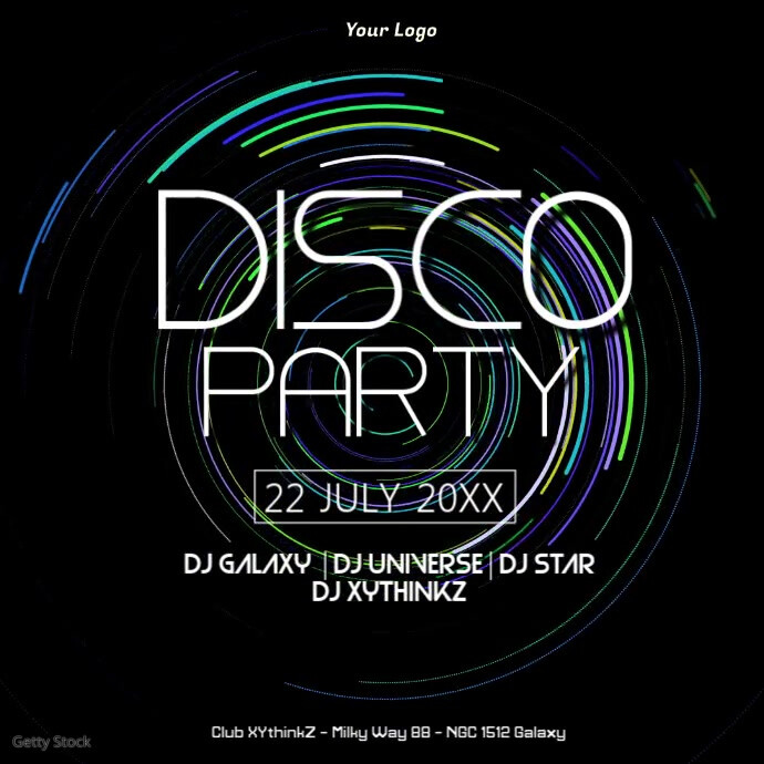 Disco Party Electronic Deep Neon Music Event Template | PosterMyWall