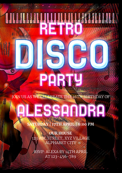 Disco Party Invitation Template | PosterMyWall