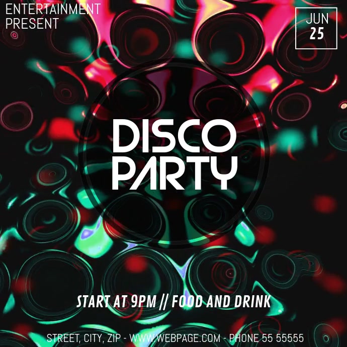 Disco party video flyer template | PosterMyWall