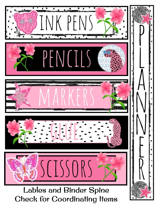 Copy of Disco Preppy Teacher Lables and Planner (1) | PosterMyWall