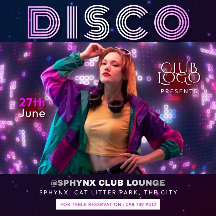 Disco Square Ads Template | PosterMyWall