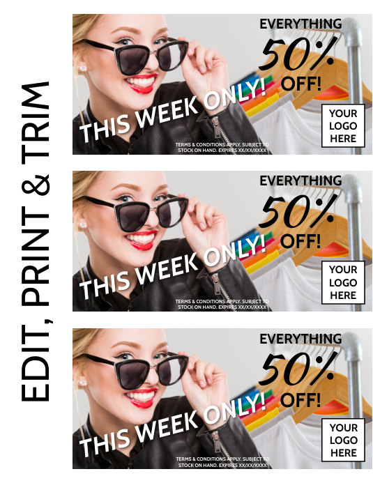 DISCOUNT COUPON Template | PosterMyWall