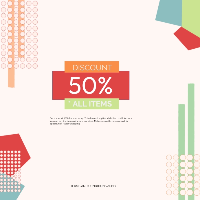 discount flyer 50% Template | PosterMyWall