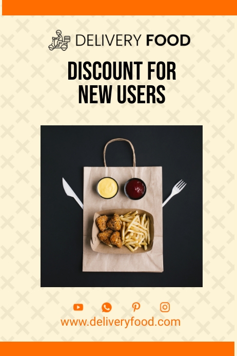Discount Food Delivery Template | PosterMyWall
