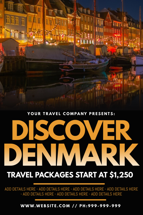 Discover Denmark Poster Template | PosterMyWall