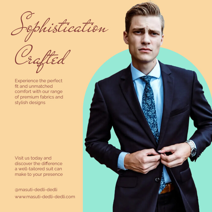 Discover Impeccably Tailored Suits Brand Soci Template | PosterMyWall