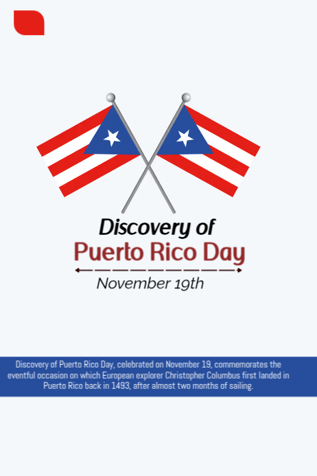Plantilla de discovery of puerto rico day | PosterMyWall