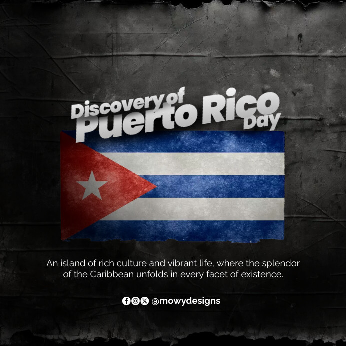 Discovery Of Puerto Rico Day Instagram Post Template | PosterMyWall