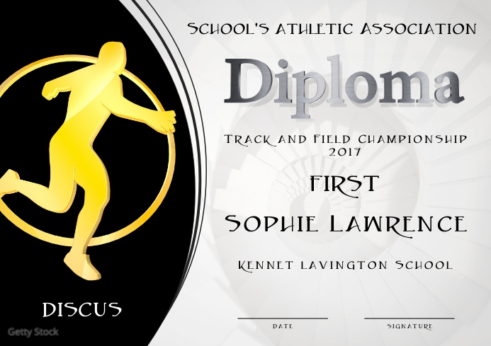 discus diploma first Template | PosterMyWall