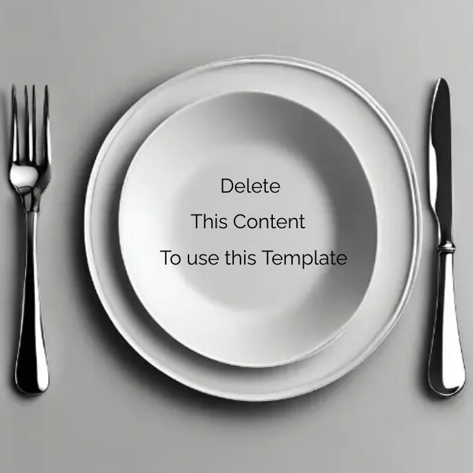 Dish, Fork and Knife Template | PosterMyWall