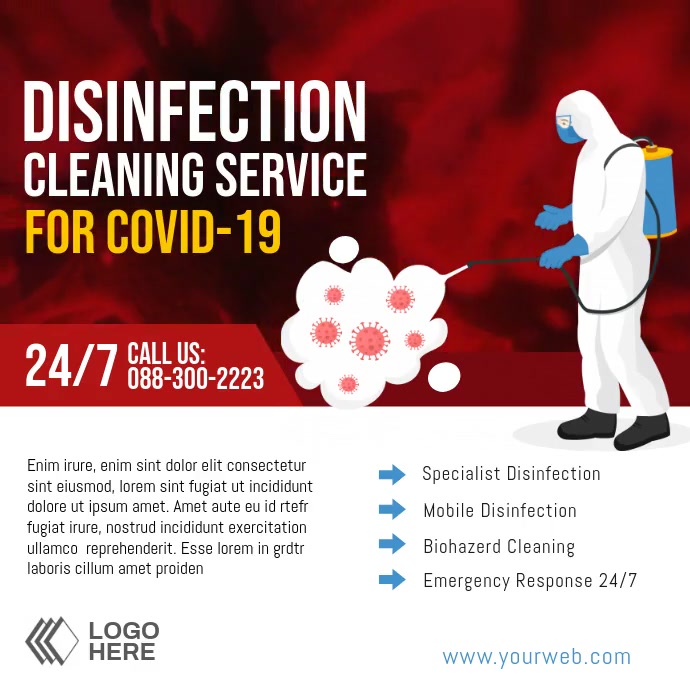 Disinfection cleaning service social media ad Template | PosterMyWall