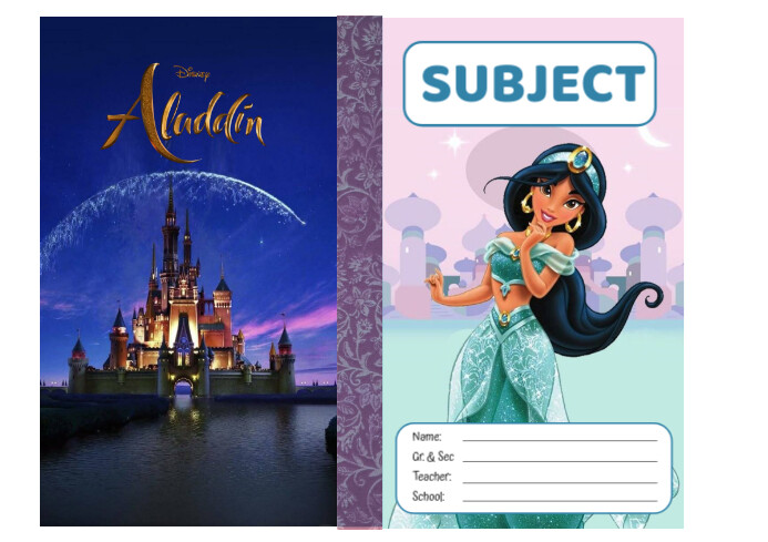 Disney Aladdin Princess Jasmine Subject Notebook Cover Template ...