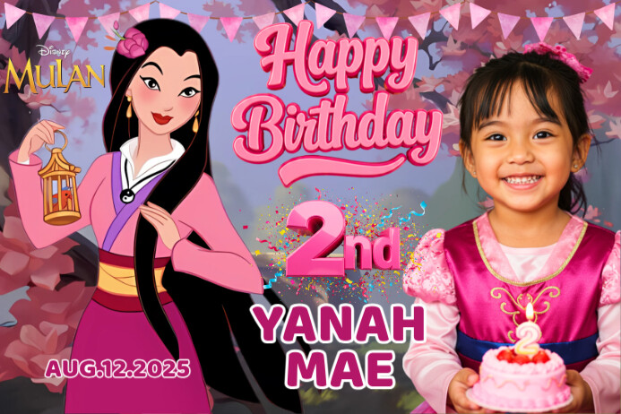 Disney Mulan Birthday Template | PosterMyWall