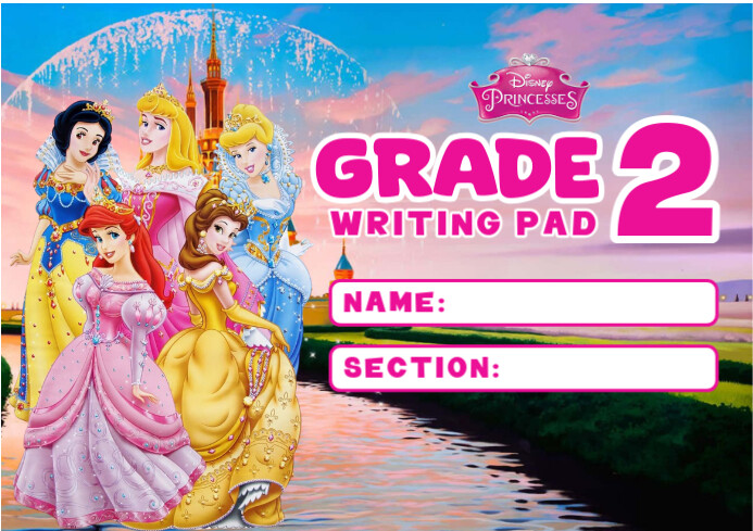 Modèle Disney Princess Grade 2 Writing Pad | PosterMyWall