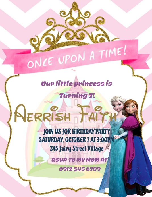 Disney Princess Invitation by: Aerriane Grace Template | PosterMyWall