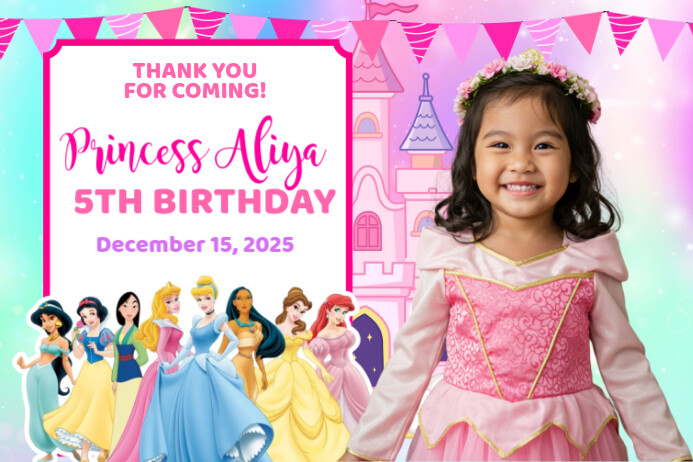 Disney Princess Theme Ref Magnet Layout Template | PosterMyWall