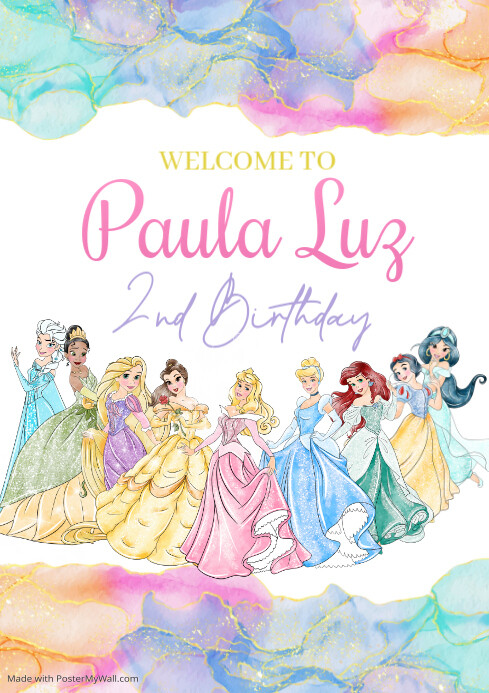 Disney Princess Welcome Board Template | PosterMyWall