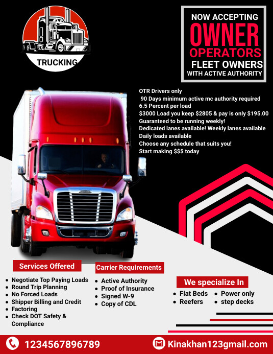 dispatching logistics truck, freight broker, Template | PosterMyWall