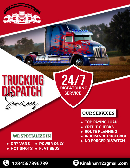 dispatching logistics truck, freight broker, Template | PosterMyWall